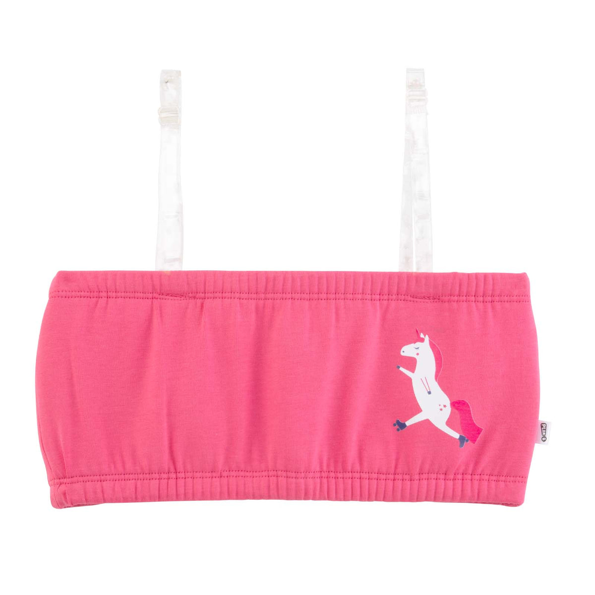 Lightly Padded Tube Bra with Removable Straps - Skating Unicorn